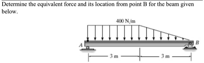 SOLVED: Determine the equivalent force and its location from point B ...