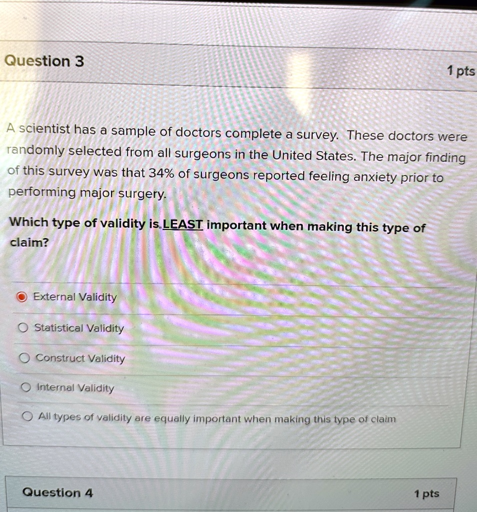 SOLVED: The following text is an example of a survey question that ...