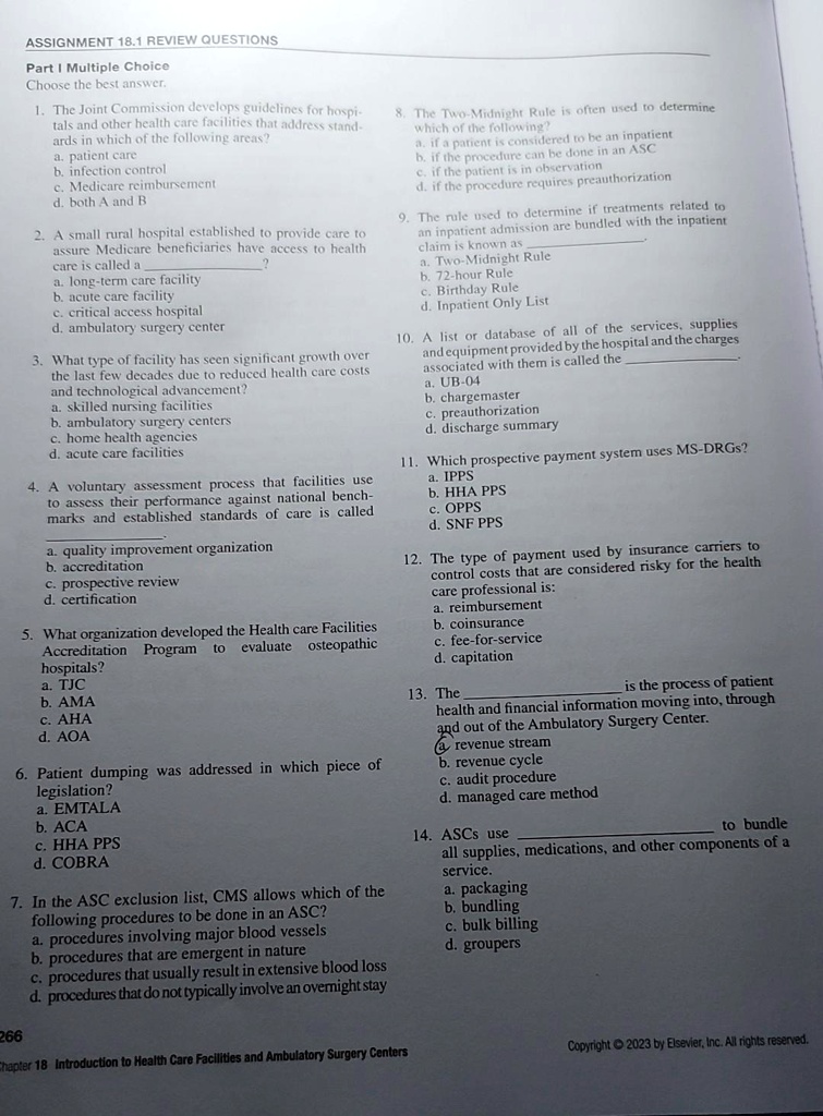 texts assignment 181 review questions part i multiple choice choose the ...