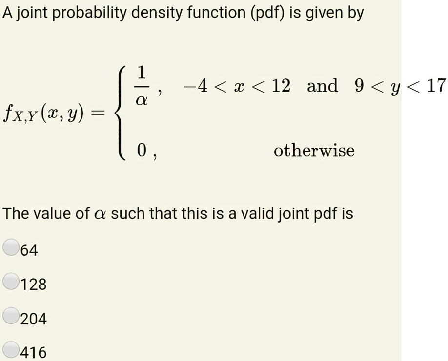 a joint probability density function pdf is given by 4 1 12 and 9 y 17 ...