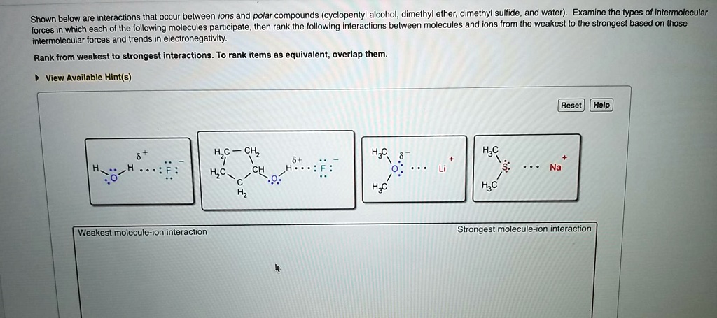 are interactions that occur between ions and polar compounds ...