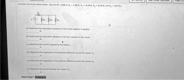 Solved Texts Consider The Circuit Shown Below Assume V 9 00v R1