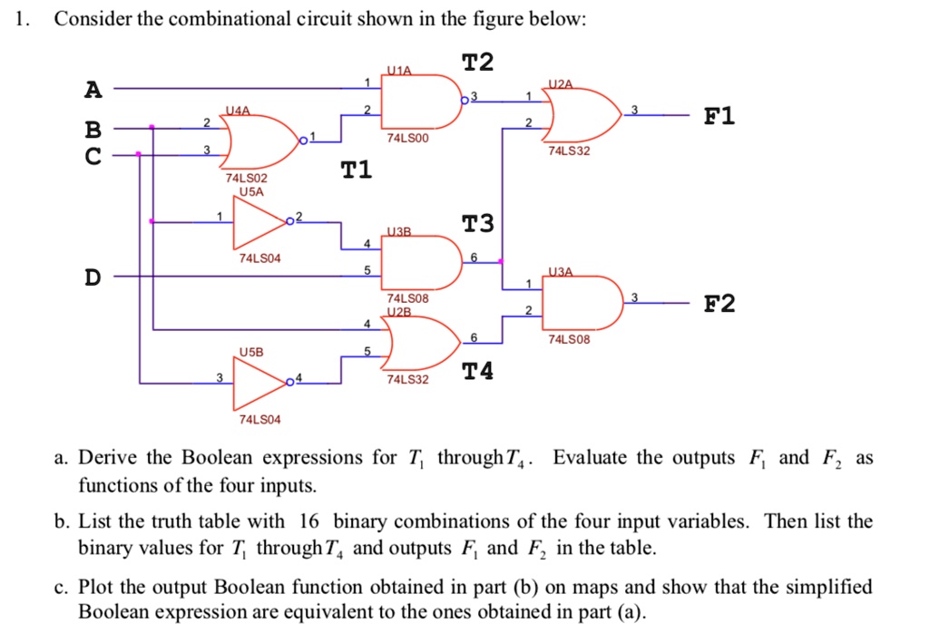 1. Consider the combinational circuit shown in the figure...