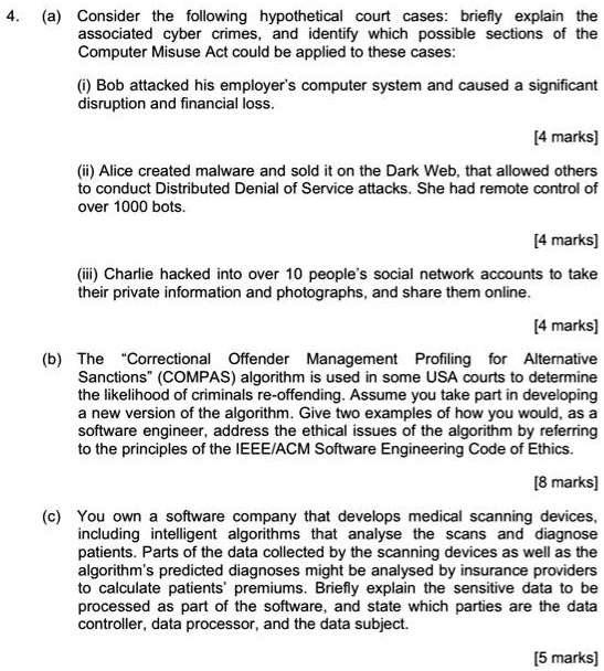 VIDEO solution: (a) Consider the following hypothetical court cases: Briefly explain the ...