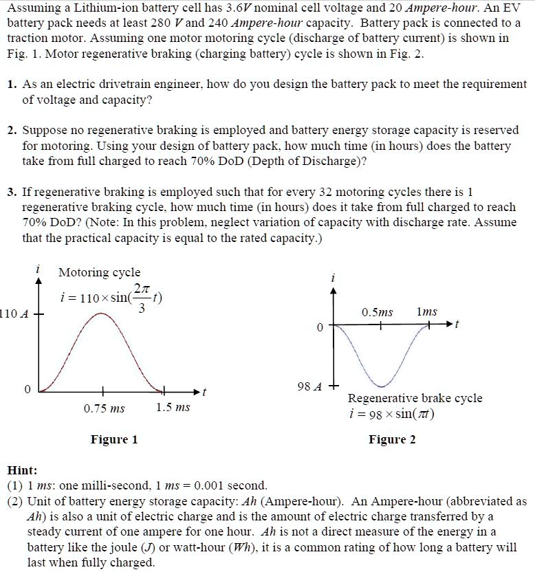 SOLVED: Assuming a Lithium-ion battery cell has a nominal cell voltage ...