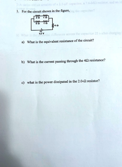 SOLVED: For the circuit shown in the figure; ' ` What is the equivalent resistance of the ...