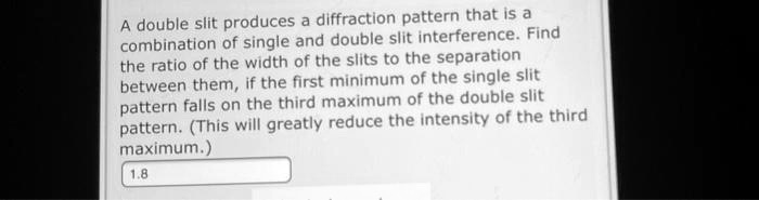 SOLVED: A double slit produces a diffraction pattern that is a ...