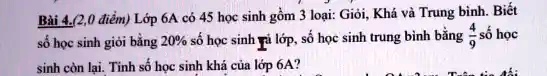 Bà I Táºp Ä‘iáƒm Lá›p 6a Có 45 Há C Sinh Gá“m Loại Giá I