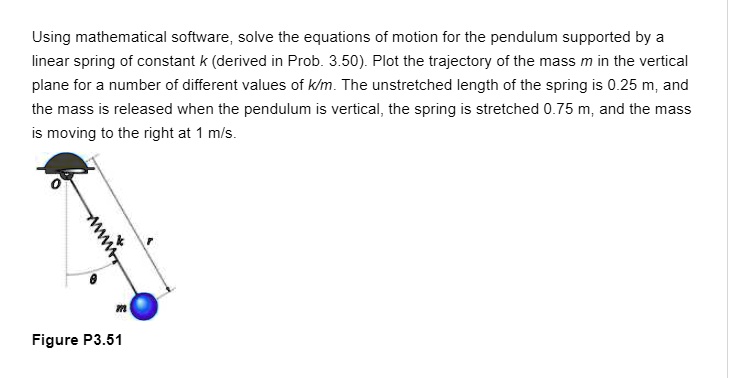 Using mathematical software, solve the equations of motion for the pendulum supported by a ...