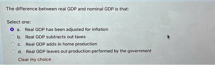 Solved The Difference Between Real Gdp And Nominal Gdp Is That A 2741