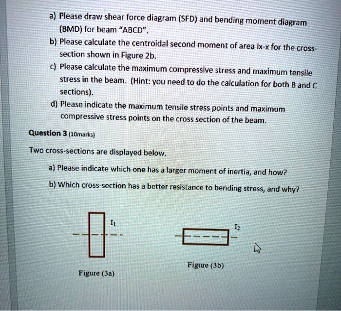 a) Please draw shear force diagram (SFD) and bending moment diagram ...