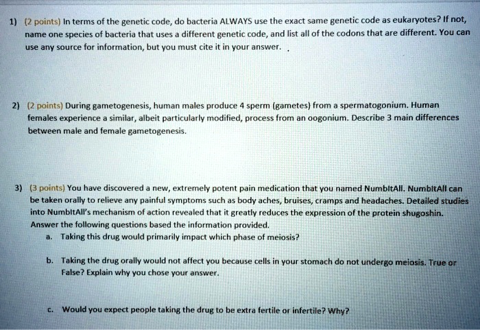 SOLVED: In terms of the genetic code, do bacteria ALWAYS use the exact ...