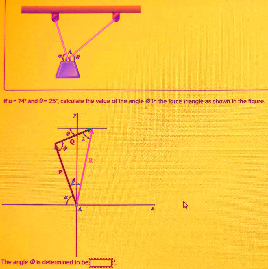 If a = 74Â° and Î¸ = 25Â°, calculate the value of the angle Î± in the ...