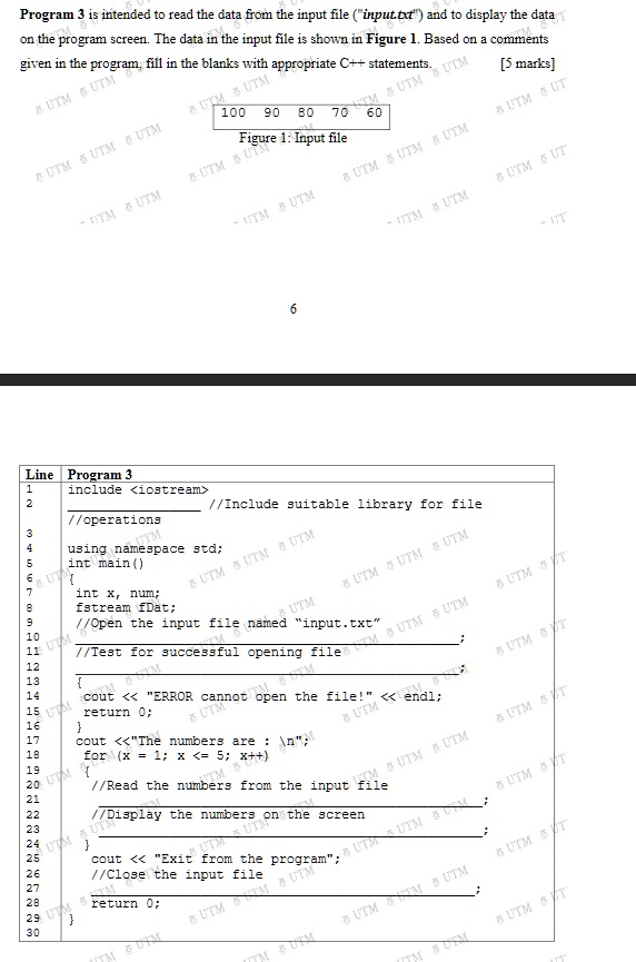 Solved Program Is Intended To Read The Data From The Input File Inputdt And Display The Data 8009