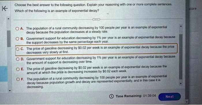 Choose the best answer to the following question. Explain your reasoning with one or more ...