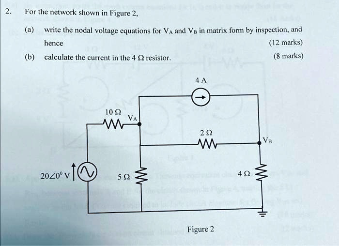 For the network shown in Figure 2, write the nodal voltage equations ...