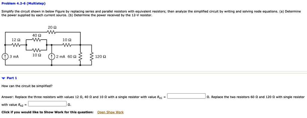 problem 42 6 multistep simplify the circuit shown in below figure by replacing series and ...