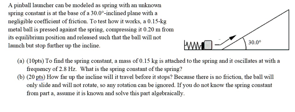 SOLVED: A pinball launcher can be modeled as a spring with an unknown ...