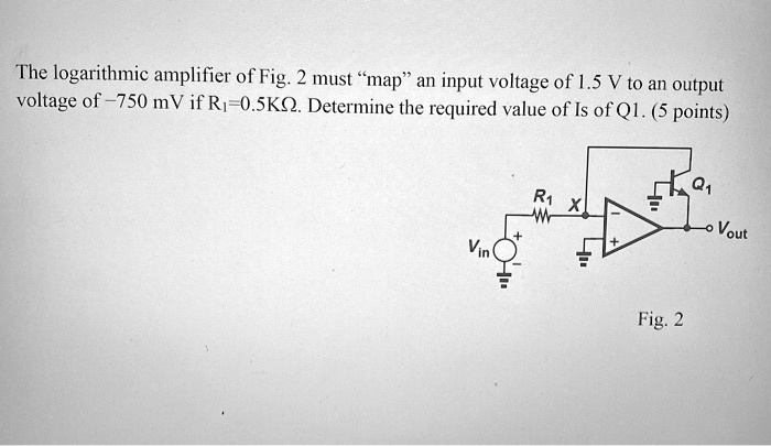 SOLVED: The logarithmic amplifier of Fig. 2 must map" an input voltage ...