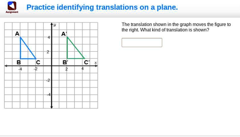 SOLVED: "The translation shown in the graph moves the figure to the ...
