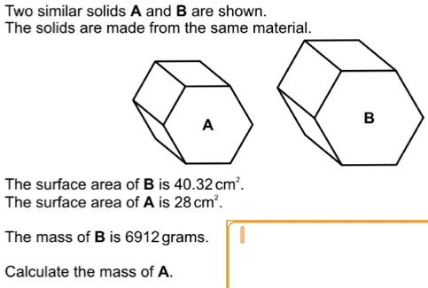 [GET ANSWER] Two similar solids A and B are shown. The solids are made ...