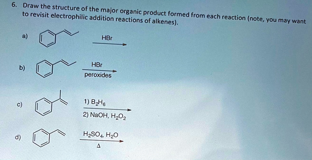 SOLVED: Draw the structure of the tertiary carbocation product formed from each reaction ...