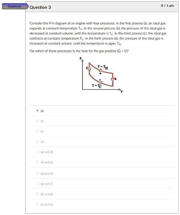 SOLVED: Question 3 0/1pts Consider the P-V diagram of an engine with ... SOLVED: Question 3 0/1pts Consider the P-V diagram of an engine with ...