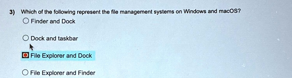 3) Which of the following represent the file management systems on ...