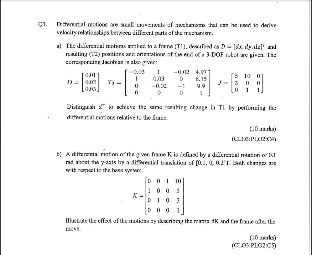 q3 differential motions are small movements of mechanisms that can be ...