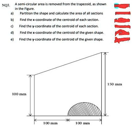 nq3 a semi circular area is removed from the trapezoidas shown in the ...