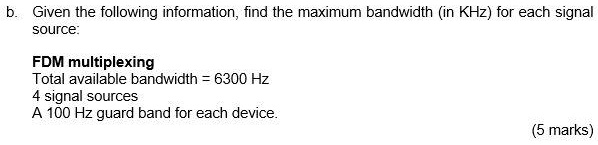 SOLVED: Multiplexing is a set of techniques that allows simultaneous transmission of multiple ...