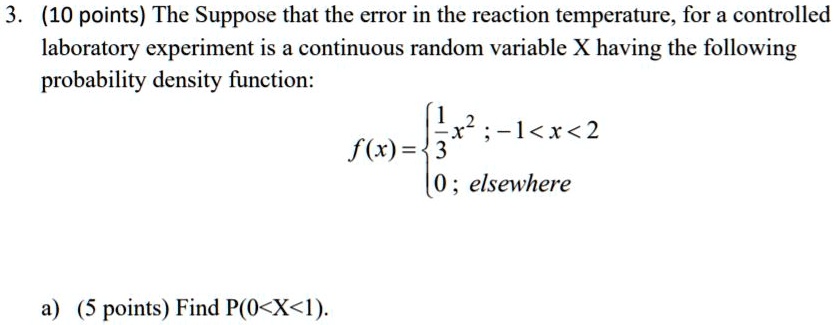 SOLVED: (10 points) The Suppose that the error in the reaction ...