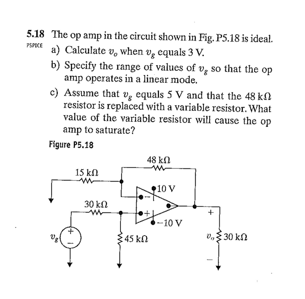 5.18 The op amp in the circuit shown in Fig. P5.18 is ideal. PSPICE a ...