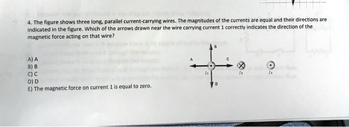 SOLVED: The figure shows three long, parallel current-carrying wires ...