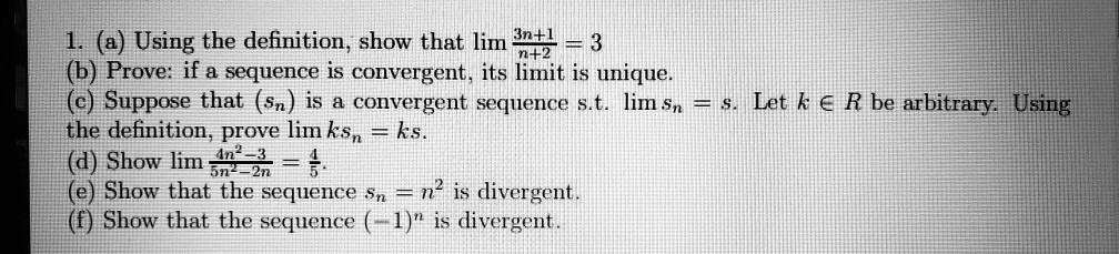 a using the definition show that lim 3ntl 12 b prove if a sequence is ...