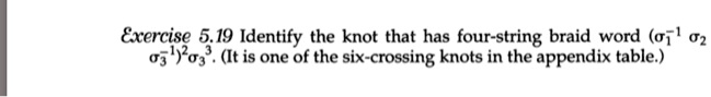 Exercise 519 identify the knot that has four string braid...