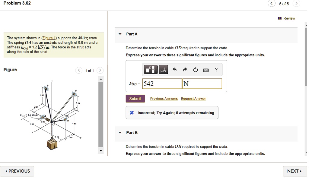 Problem 3.62 The system shown in (Figure 1) supports the 40-kg crate ...