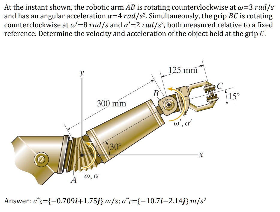 Solved Please Draw A Free Body Graph For This Question At The Instant Shown The Robotic Arm