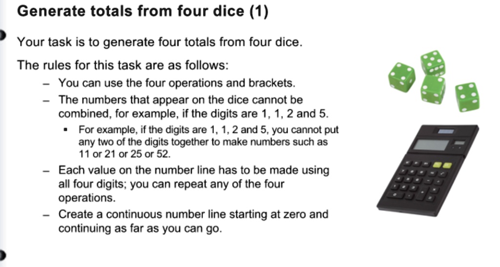 SOLVED: Generate totals from four dice (1) Your task is to generate ...