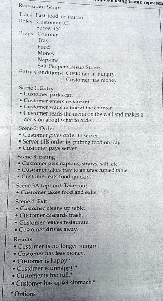 SOLVED: (a). List the major knowledge representation methods. (b). The ...