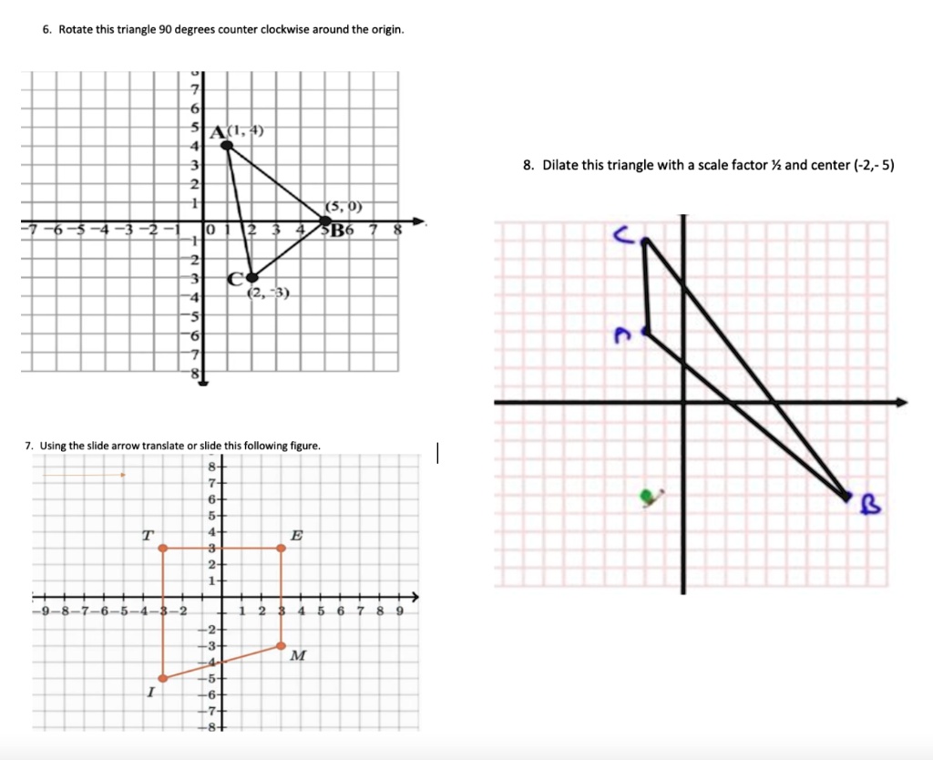 SOLVED: Rotate this triangle 90 degrees counterclockwise around the ...