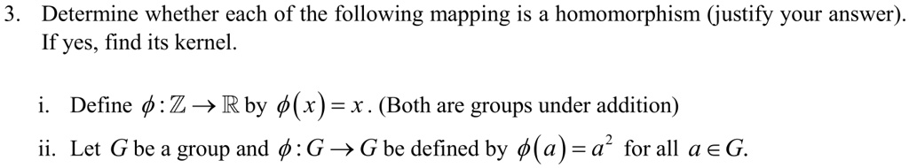 SOLVED: 3 Determine whether each of the following mapping is ...