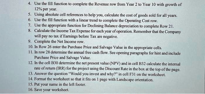 SOLVED: 4. Use the fill function to complete the Revenue row from Year ...