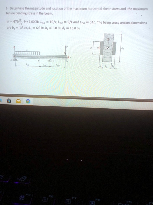 7- Determine the magnitude and location of the maximum horizontal shear stress and the maximum ...