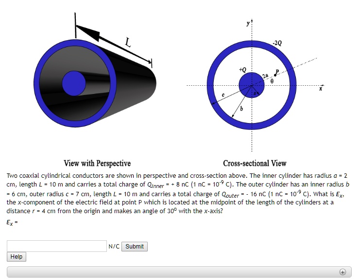 SOLVED: View with Perspective Cross-sectional View Two coaxial ...