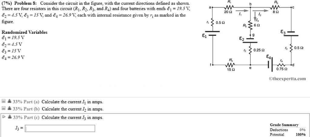 SOLVED: Problem 8: Consider the circuit in the figure, with the current ...
