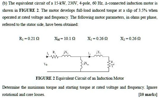 SOLVED: The equivalent circuit of a 15-kW, 230V, 4-pole, 60 Hz 4 ...