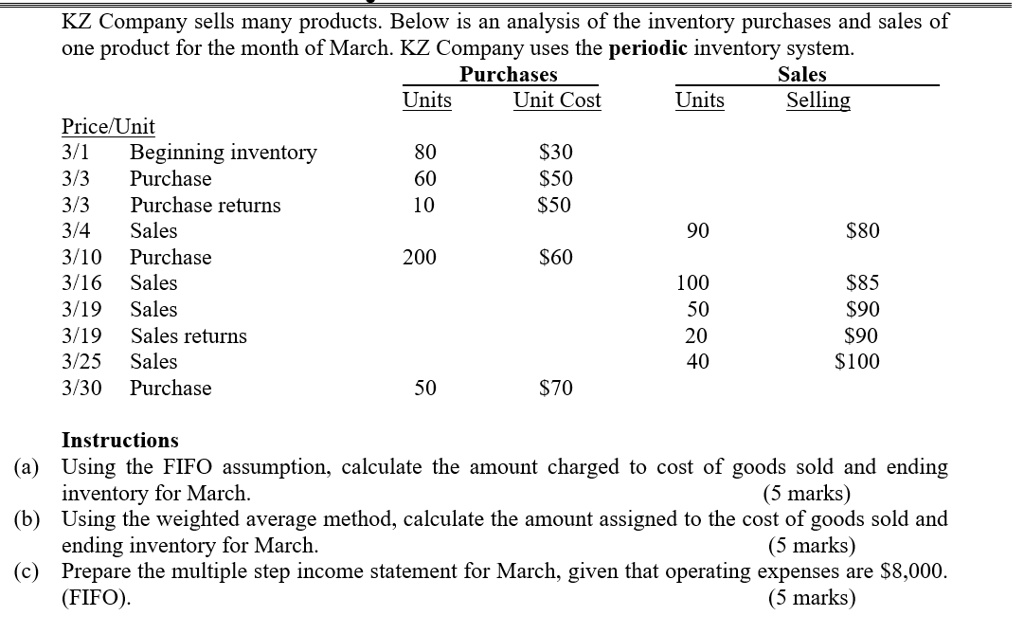 Multi Step Income Statement Periodic Inventory System