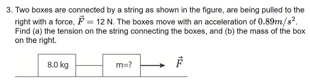 SOLVED: 3. Two boxes are connected by a string as shown in the figure ...