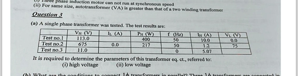 SOLVED: Phase induction motor cannot run at synchronous speed. For the same size, an ...